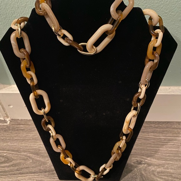 Jewelry | Multi Color Chain Link Necklace And Bracelet Set | Poshmark